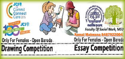 JCI Baroda Presents - Open Drawing & Essay Competition for Females on 8 ...